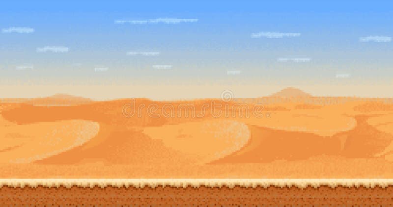 Pixel Art Game Desert Landscape Stock Illustrations – 806 Pixel Art ...
