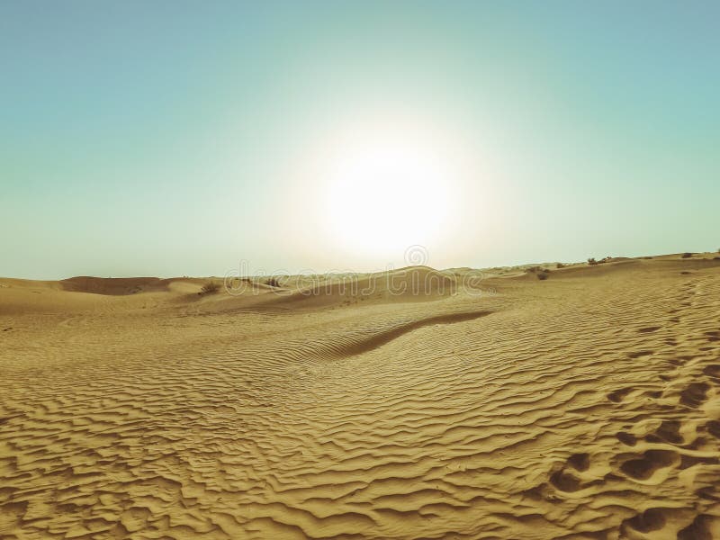 Sand Dunes of the Desert Close Up in Dubai with Sunlight. Stock Photo ...