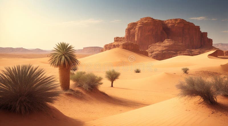 Sand Dunes in the Desert, Desert with Desert Sand, Desert Scene with ...