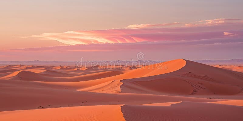 Sand Dunes in the Desert during a Stunning Sunrise - Orange Dunes in ...