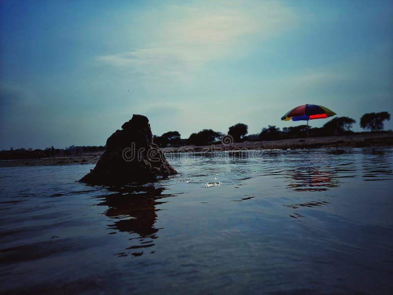 Sand Dunes in the Middle of River Stock Photo - Image of develop, dune ...