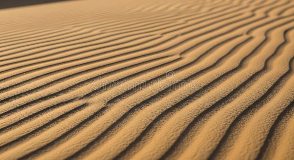 Sand Dunes with Parallel Ripples Create a Wave-like Pattern Across a ...