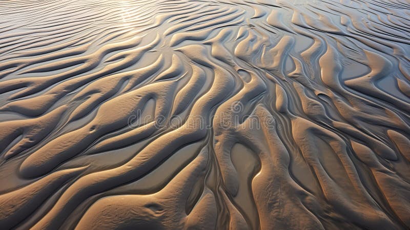 Ephemeral Dune Patterns: Organic Forms on Salt Sand with Sun Stock ...