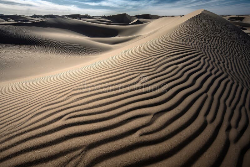 Sand Dunes Ripple in the Wind, Creating Mesmerizing Patterns Stock ...