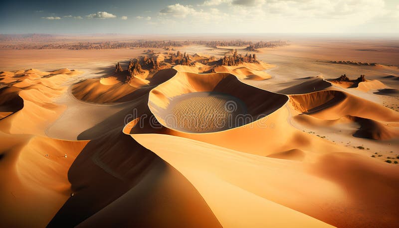 Sand Dunes in the Sahara Desert. Africa Stock Illustration ...