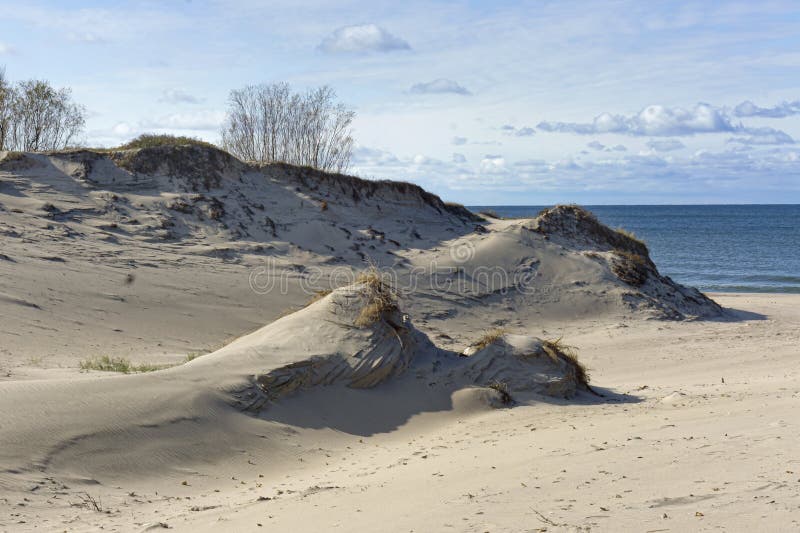 Sand Dunes on the Sea Beach, Sand Dunes Stock Image - Image of ...