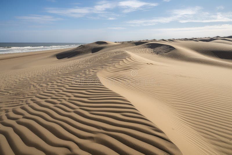 Sand Dunes Shaped Like Waves, with the Sand Cresting and Breaking Stock ...