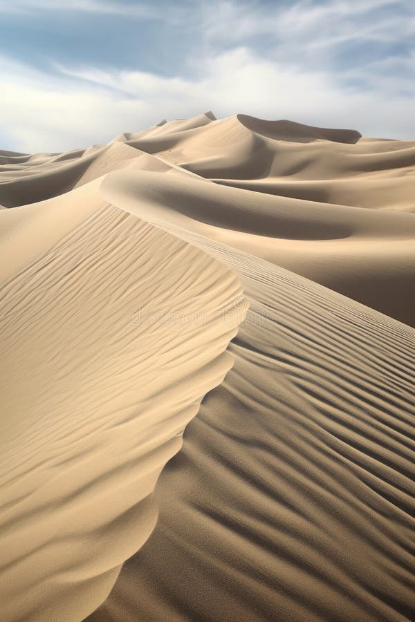 Sand Dunes with Smooth Wind-swept Patterns Stock Illustration ...