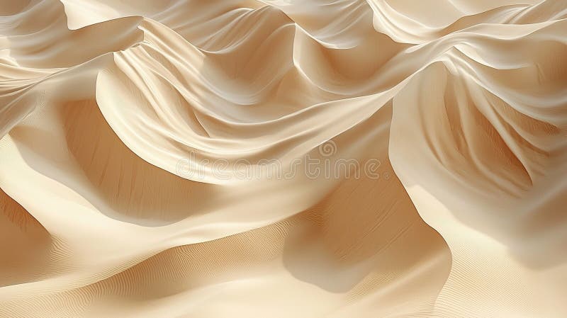 Soft Dunes Illuminated by the Warm Morning Light in a Vast Desert ...