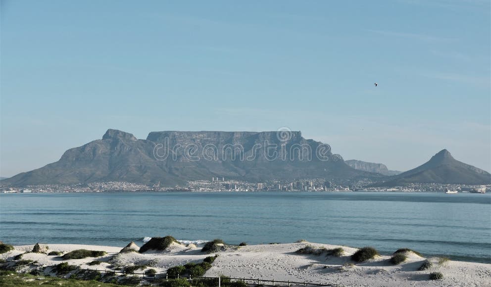 Sand Dunes and Table Mountain Stock Photo - Image of town, landscape ...