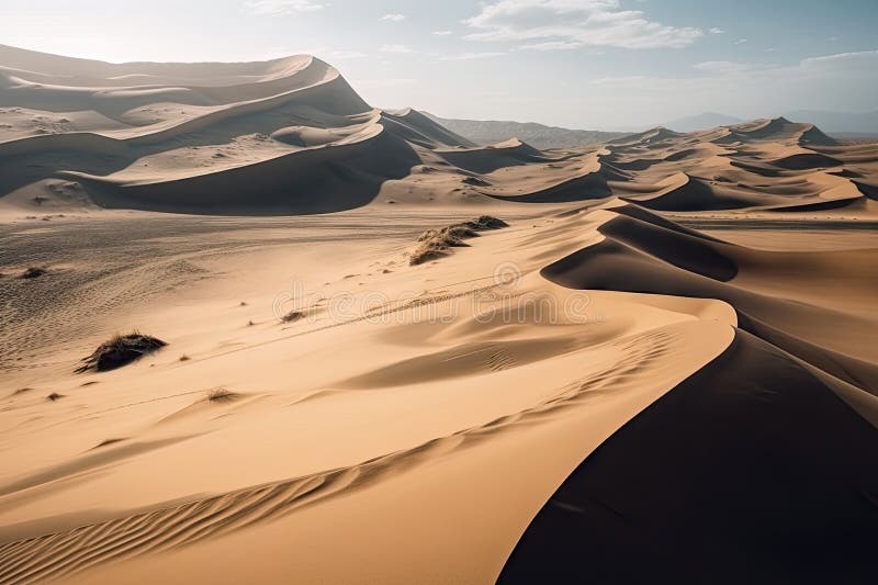 Sand Dunes with Waves of Rolling Peaks, Created by the Wind Stock ...