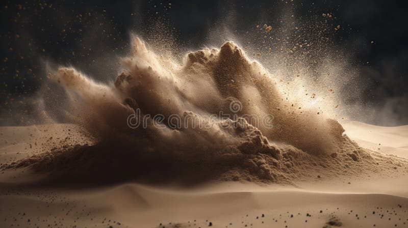 Sand Dust / Powder Explosion, Ai Generated Image Stock Illustration ...