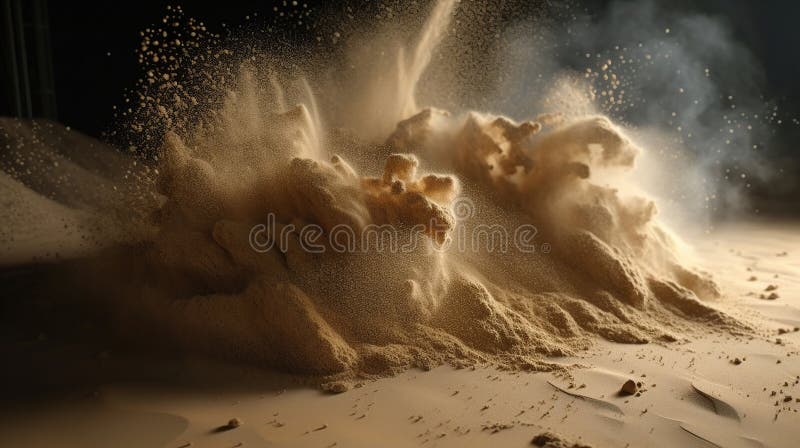 Sand Dust / Powder Explosion, Ai Generated Image Stock Illustration ...