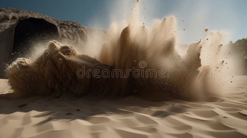 Sand Dust / Powder Explosion, Ai Generated Image Stock Illustration ...
