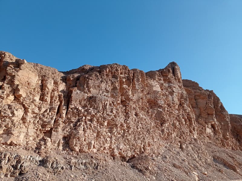 Sand Embankment Against Blue Sky Stock Photo - Image of landscape ...
