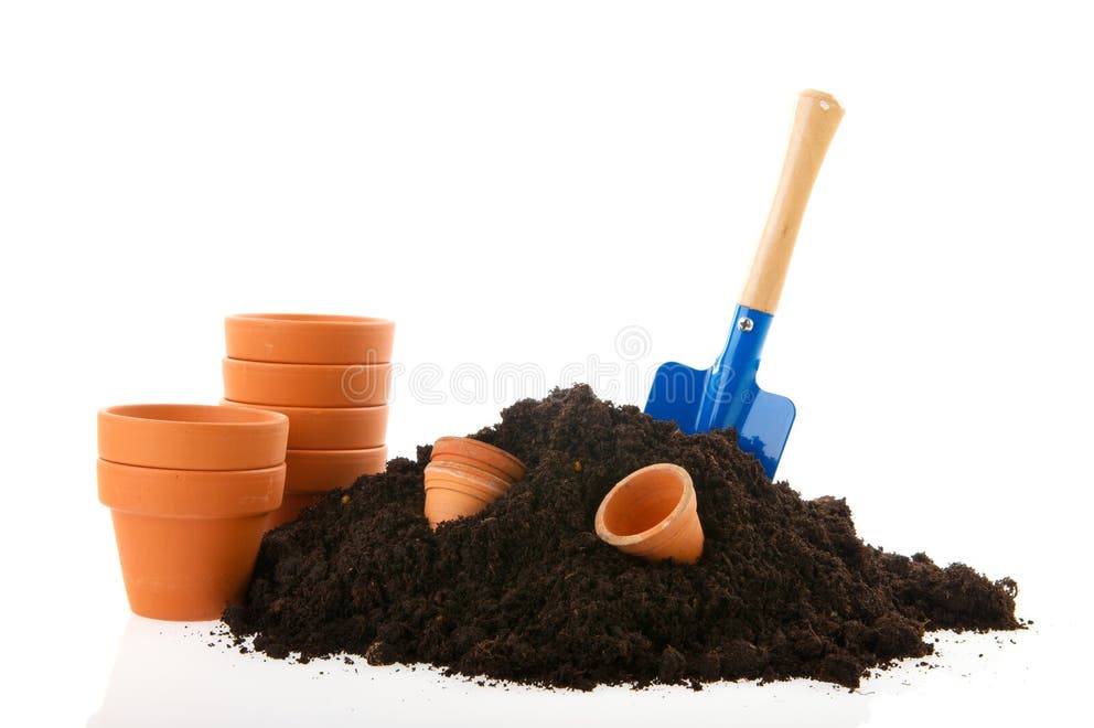 Sand and Empty New Pots for the Garden Stock Image - Image of heap ...