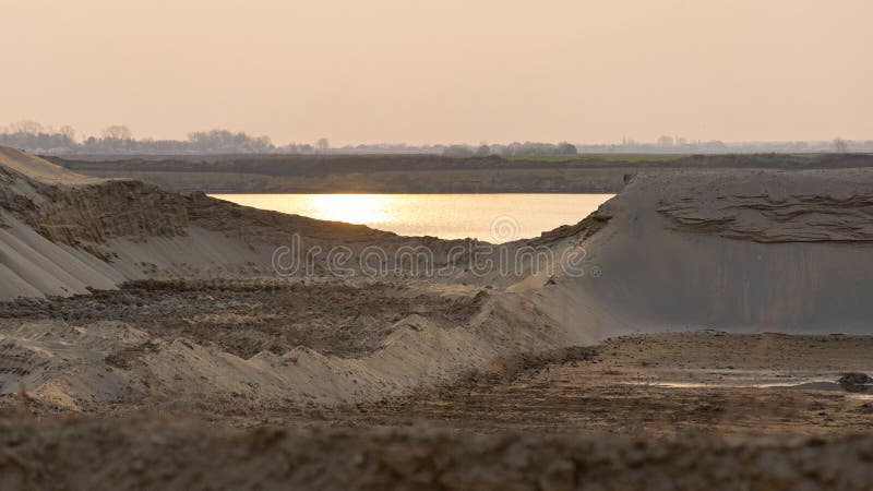 Sand Excavation Lake stock photo. Image of excavation - 244748966
