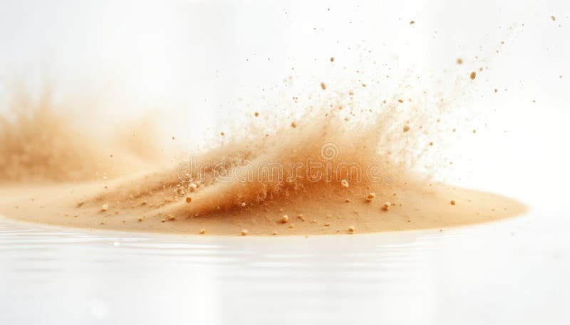 Sand Explodes in Powerful Burst of Motion Against Transparent ...