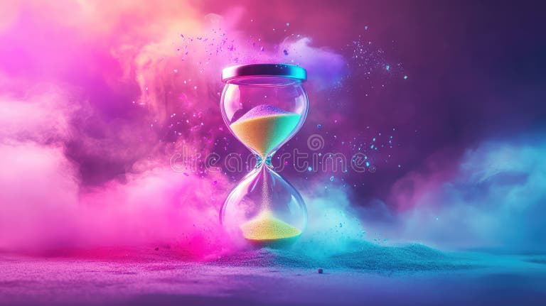 Sand exploding hourglass stock illustration. Illustration of timer ...