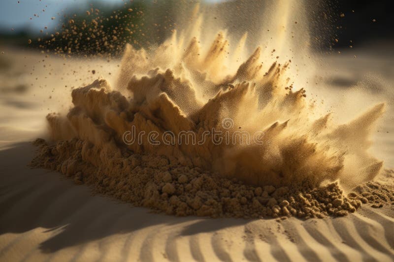 Sand Explosion in Close-up, with Individual Grains Visible Stock ...