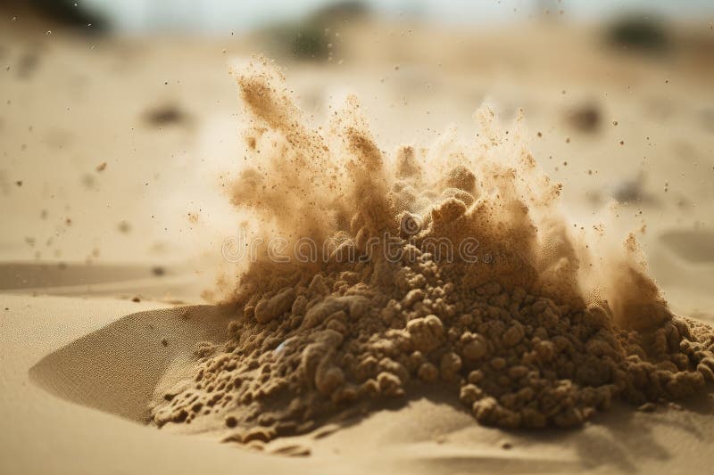 Sand Explosion in Close-up, with Individual Grains Visible Stock ...