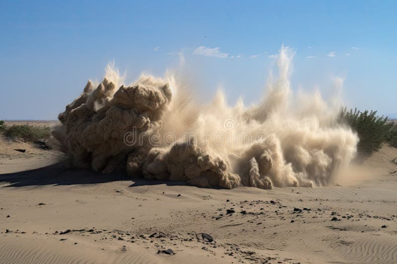 Sand Explosion, with the Epicenter of the Blast and Subsequent ...