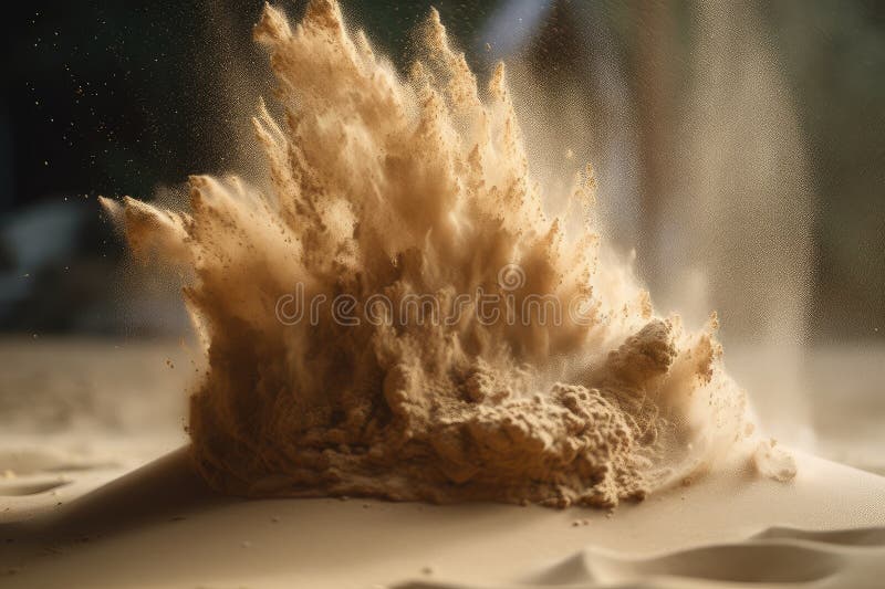 Sand Explosion in Slow Motion, with Large Grains Billowing Up into the ...