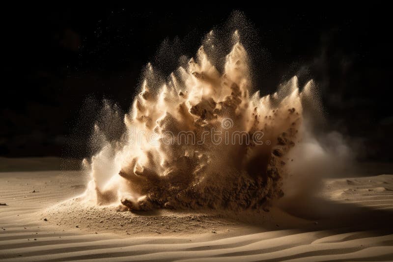 Sand Explosion in Slow Motion, with Large Grains Billowing Up into the ...