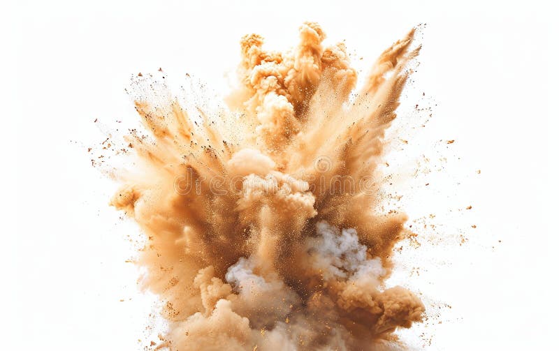 Sand Explosive Impact on White -Generative Ai Stock Illustration ...
