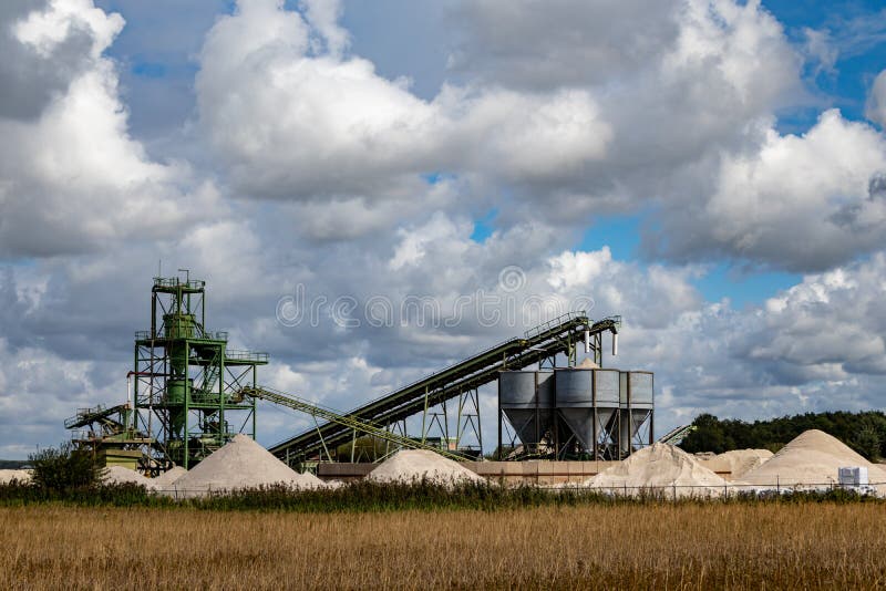 Extraction In A Sand Quarry With Powerful Machines And A Washing Lake ...