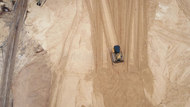 Sand Extraction at Quarry. Operation of Machinery in Open Pit Stock ...
