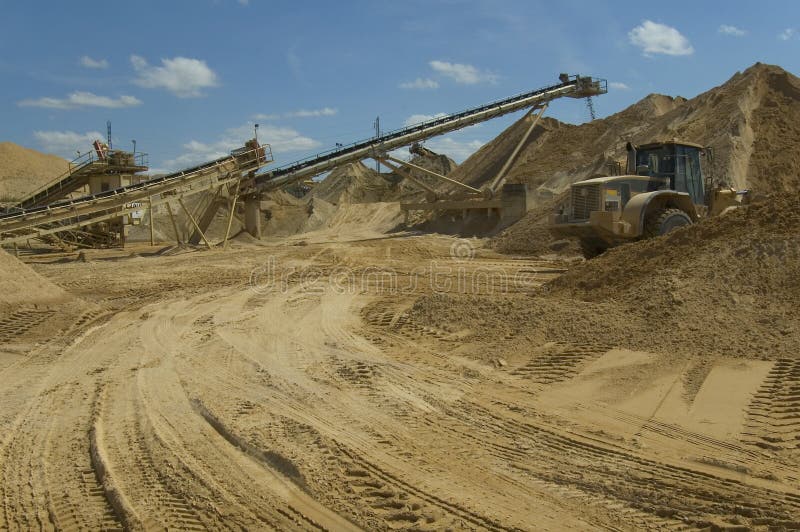 Sand extraction site stock image. Image of loader, hatch - 6229733