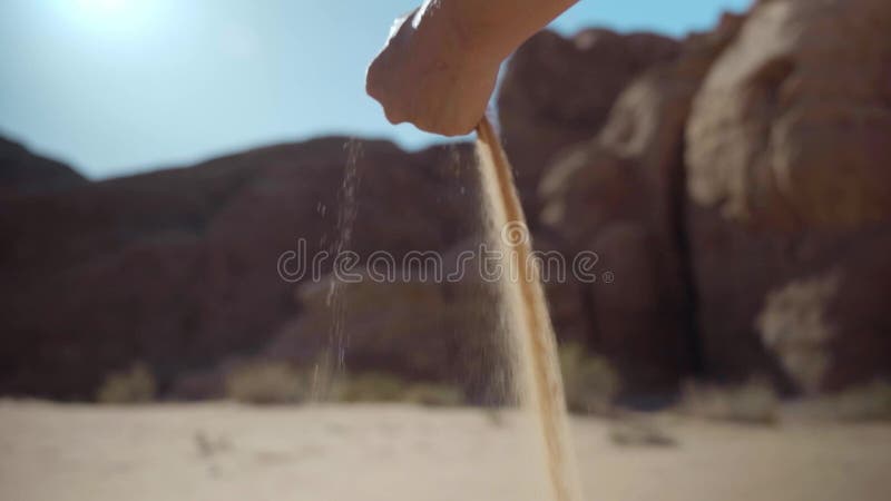 Sand Falling from Hand in the Desert in Slow Motion Stock Footage ...