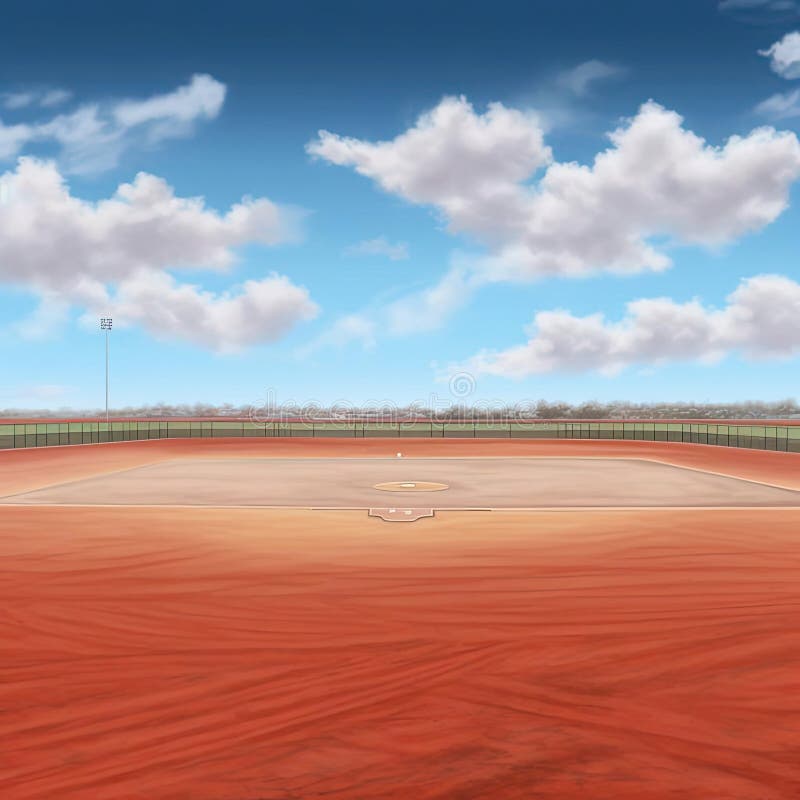 Sand Field with Blue Sky and White Clouds Stock Illustration ...