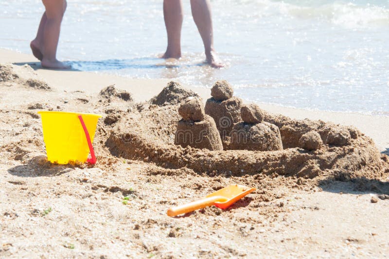 Sand Figure, Constant Children on the Seashore Stock Image - Image of ...