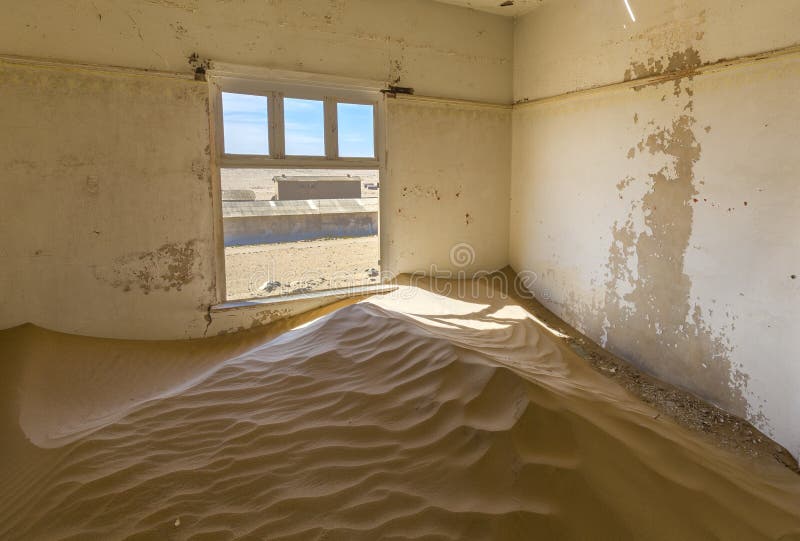 Sand Filled Room in Ghost House Stock Photo - Image of kolmanskop, room ...