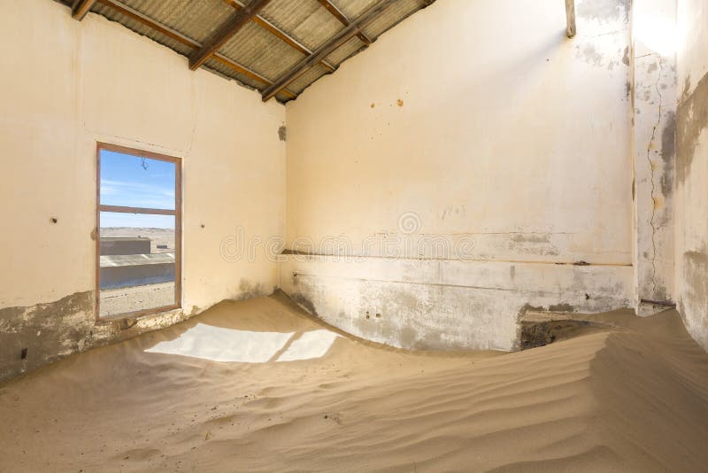 Sand filled room stock image. Image of kolmanskop, kolmannskuppe ...