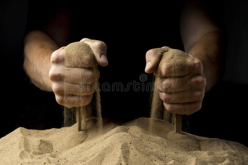 Fist with Falling Sand on Pile Stock Photo - Image of grain, caucasian ...