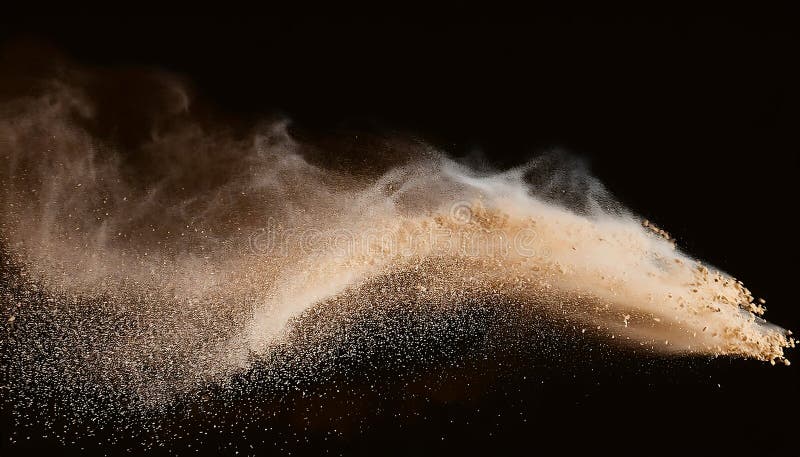 Sand Floating on the Black Background Creates a Lively and Eye-catching ...