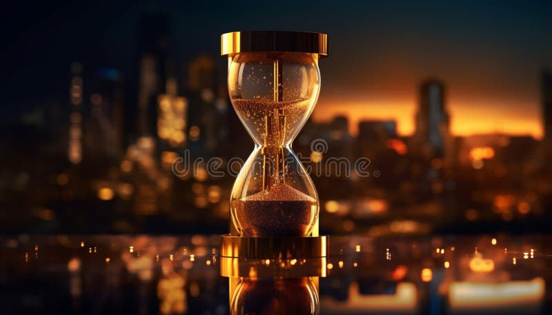 Sand Flows through Hourglass, Deadline Approaching Fast Generated by AI ...