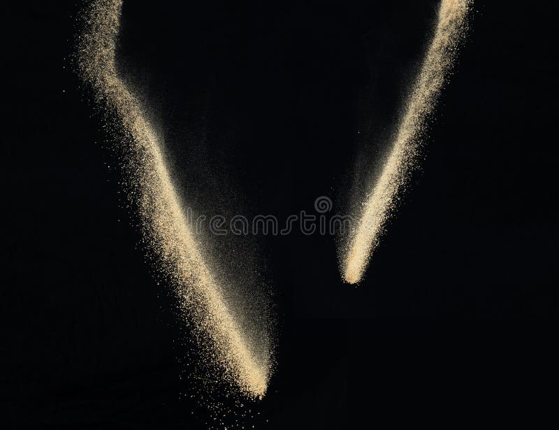 Sand Flying Explosion, Golden Sand Wave Explode. Abstract Sands Cloud ...