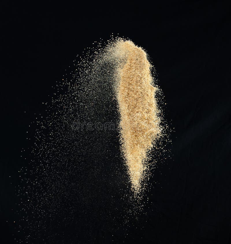 Sand Flying Explosion, Golden Sand Wave Explode. Abstract Sands Cloud ...