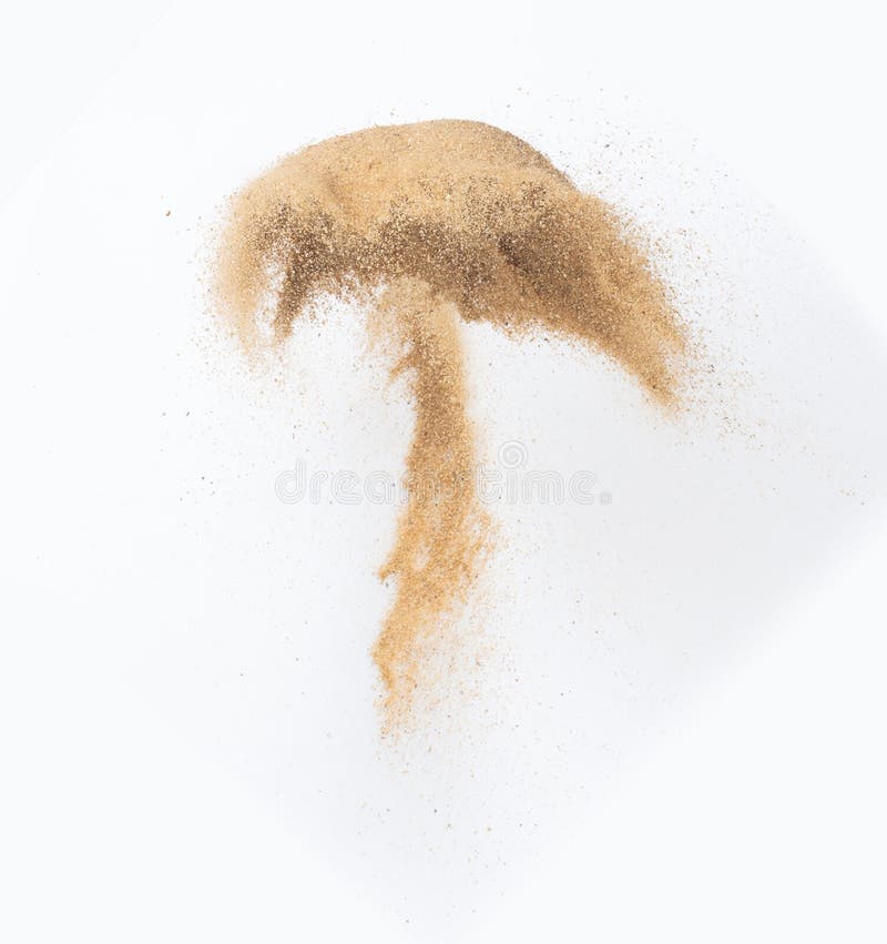 Sand Flying Explosion, Golden Sand Wave Explode. Abstract Sands Cloud ...