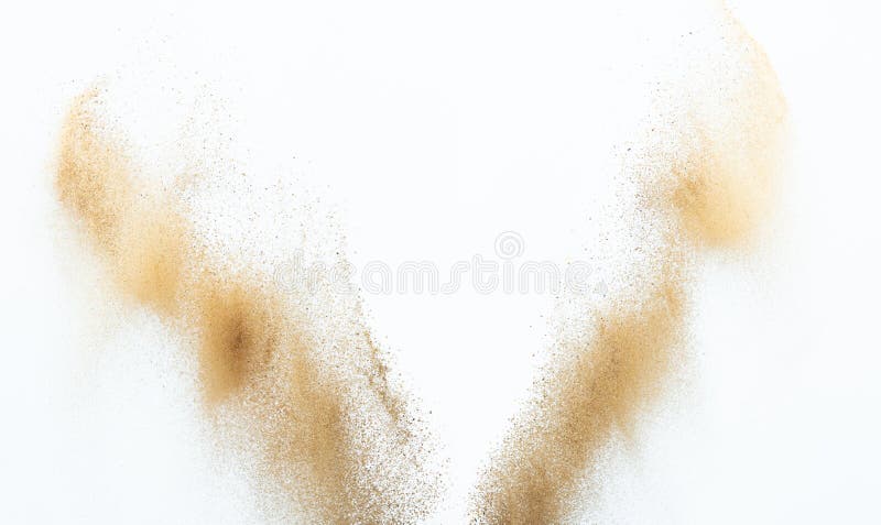 Sand Flying Explosion, Golden Sand Wave Explode. Abstract Sands Cloud ...