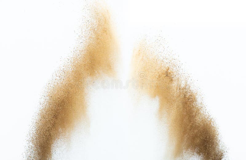 Sand Flying Explosion, Golden Sand Wave Explode. Abstract Sands Cloud ...