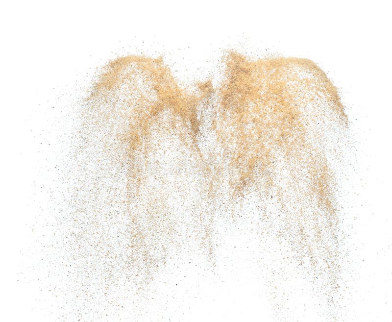 Sand Flying Explosion, Golden Sand Wave Explode. Abstract Sands Cloud ...