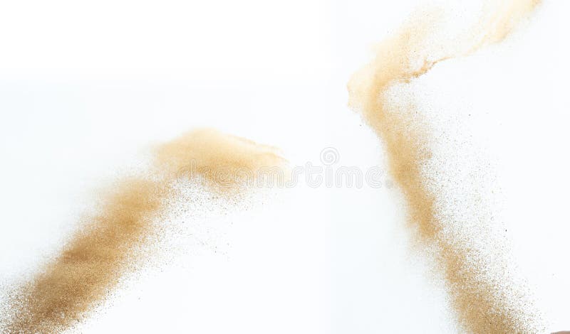 Sand Flying Explosion, Golden Sand Wave Explode. Abstract Sands Cloud ...