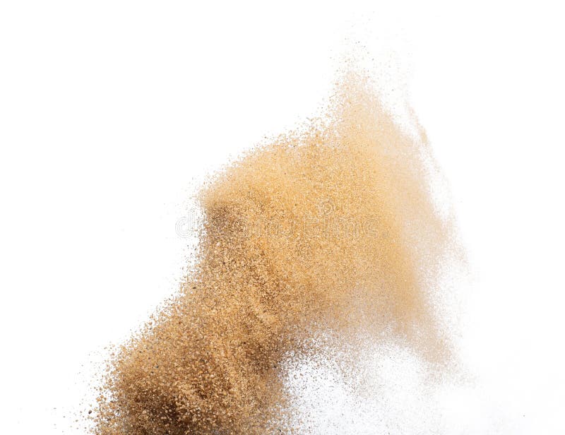 Sand Flying Explosion, Golden Sand Wave Explode. Abstract Sands Cloud ...