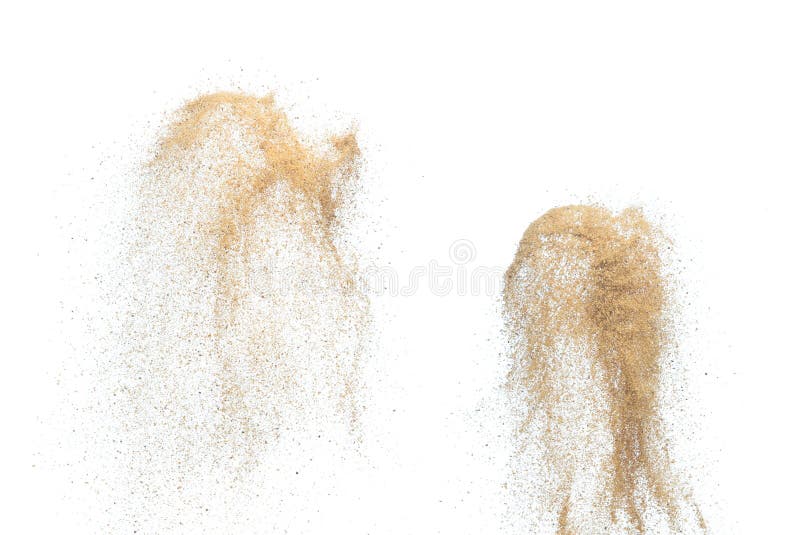 Sand Flying Explosion, Golden Sand Wave Explode. Abstract Sands Cloud ...