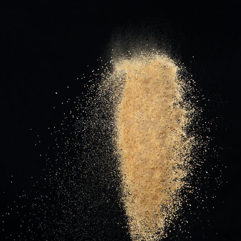Sand Flying Explosion, Golden Sand Wave Explode. Abstract Sands Cloud ...